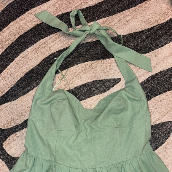 Dresses | Julie Halter Neck Flare Mint Green Mini Dress | Poshmark
